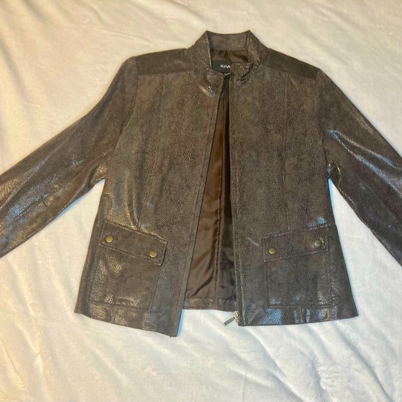 Alfani | Jackets & Coats | Nwt Alfani Chocolate Brown Reptile Print ...